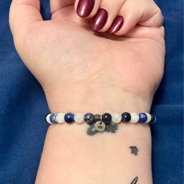 Moon Child Bracelet | Moonstone + Hematite | Dreams + Intuition | 6mm ...