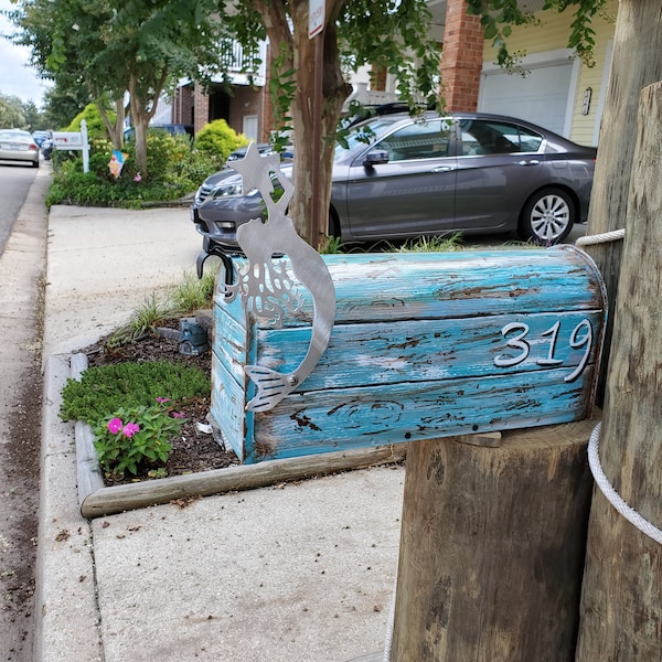 Mermaid Mailbox Flag, Metal Mermaid With Starfish, Listing is the ...