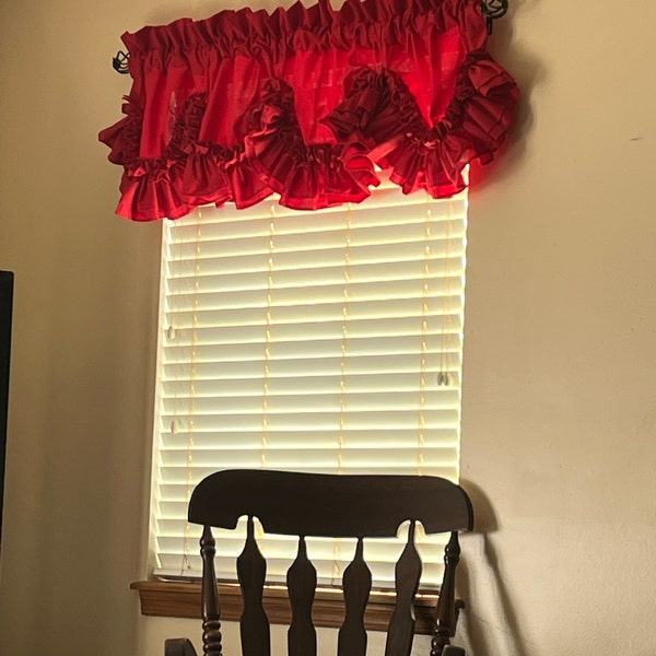 Unbleached Muslin Double Ruffle Valance - Etsy