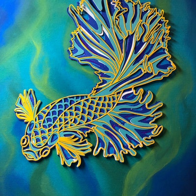 Golden Fish 3D Mandala Svg Files, Multilayer Panel for Laser Cutting ...