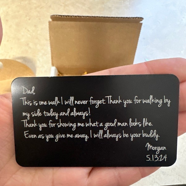 Personalized Metal Wallet Insert Card With Any Text/quote - Laser ...