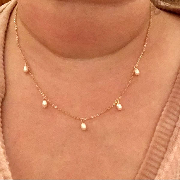 Minimalist Pearl Drop Necklace, Dainty Everyday Simple Pearl Necklace ...