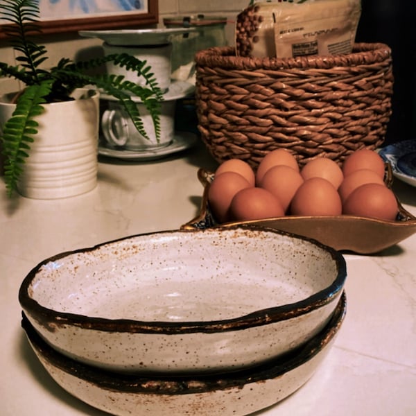 Ceramic Bowl, White Bowls, Rustic Bowls, Pasta Bowl, Ceramic Pasta Bowl ...