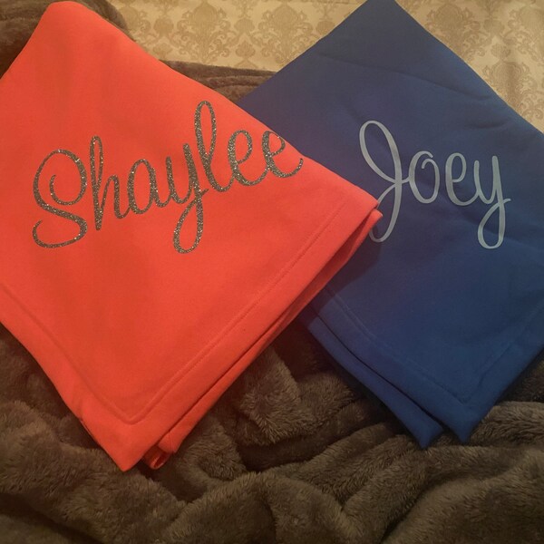 Monogram Blanket ~ Monogrammed Fleece Throw ~ Gift for Her ~ Gift Under ...