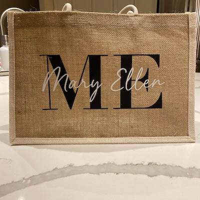 Personalized Burlap Tote Bags, Vintage 1974 Custom Name Jute Bag, 60th ...