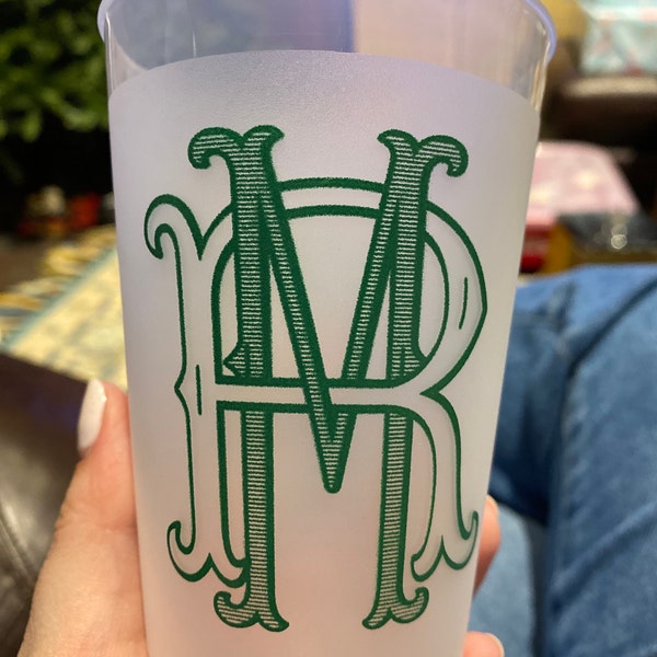 Interlocking Monogram Cups, Custom Logo Shatterproof Cups, Custom Frost ...