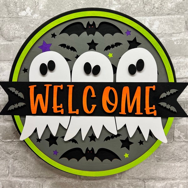 Ghost Welcome SVG, Cute Halloween Ghosts SVG, Spooky Welcome Svg ...