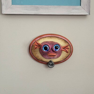 Large Pufferfish Sculpture: Puffer Fish Lover Gift, Tropical Tiki Bar ...