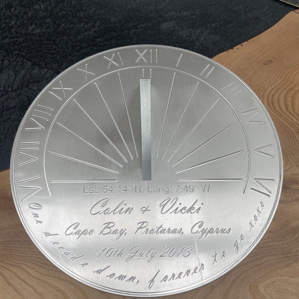 Custom 10th Wedding Anniversary Engraved Sundial Gift For: Parents ...