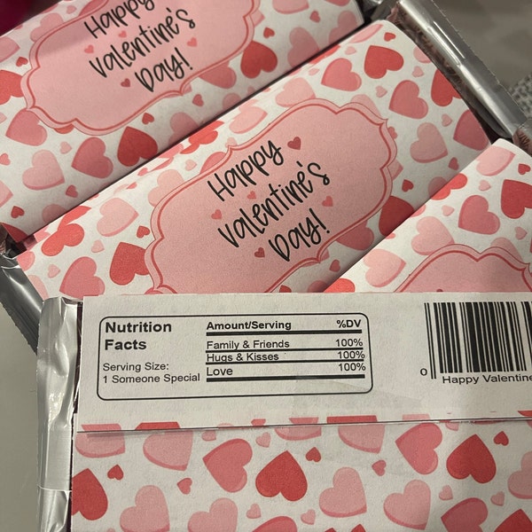Valentine Candy Bar Wrappers, Valentine Favors, Classroom Favors ...
