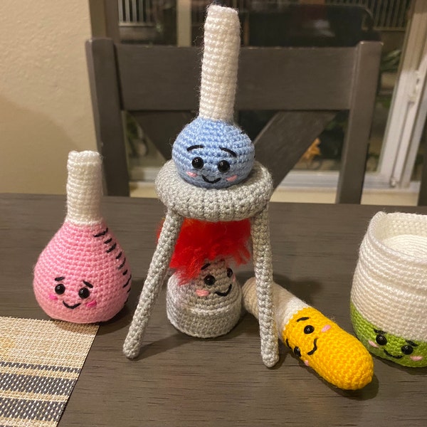 Bunsen Burner Crochet Chemistry Set Handmade Crochet Gift Plush Toys ...