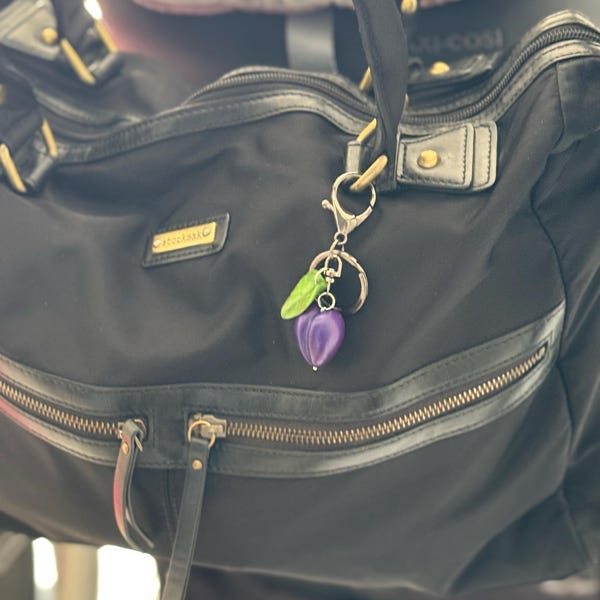 Handmade Big Blueberry Keychain, Blueberry Bag Charm, Berry Purse Charm ...