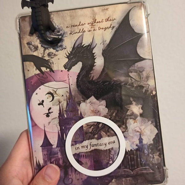 Fantasy Era Kindle Insert - Mystical Dragons and Enchanting Fantasy Design for Clear Cases ...