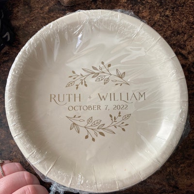Custom Wedding Paper Plates, Monogrammed Party Plates, Personalized ...