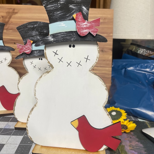 Standing Snowbird Snowmen SVG | Snowman Laser Cut File Let It Snow ...