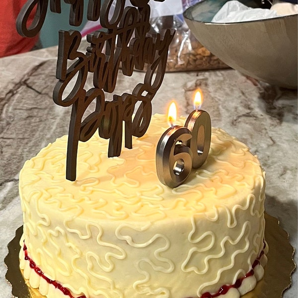 Personalized Cake Topper, Custom Text Cake Topper, Gold Cake Topper ...