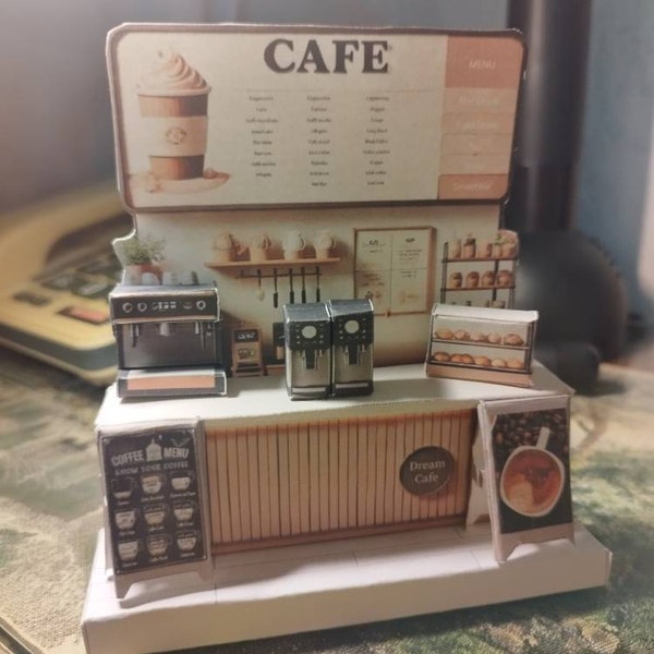 Pickscene Coffee Shop- DIY Miniature Scenery Kit, Instant Download ...