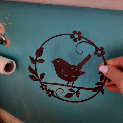Welcome Sign With Robin Garden Decoration / Rusty Metal Welcome Sign ...