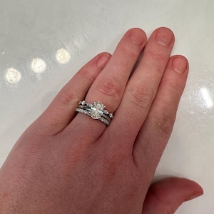 3MM Round Moissanite Open Notch Bubble Set Wedding Matching Band for ...