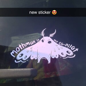Mothman is My Co-pilot Decal | Etsy