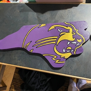LSU Hand Painted Wooden Sign Cut Into the Shape of Louisiana. - Etsy