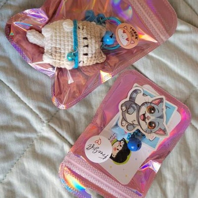 Personalized Cute Crochet Cat With Flower and Bell Keychain - Etsy