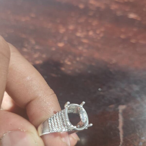 6318 Sterling Silver Ring Setting, 1-7 MM and 2-4 MM Round Gemstone ...