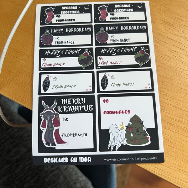 Merry Krampus Gift Stickers | Goth Christmas Gift Labels | Creepy ...