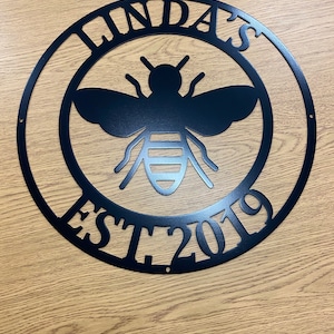 Honey Bee Family Name Established Sign Custom Metal Sign - Etsy