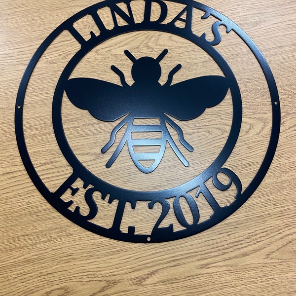 Honey Bee Family Name Established Sign | Custom Metal Sign - Etsy
