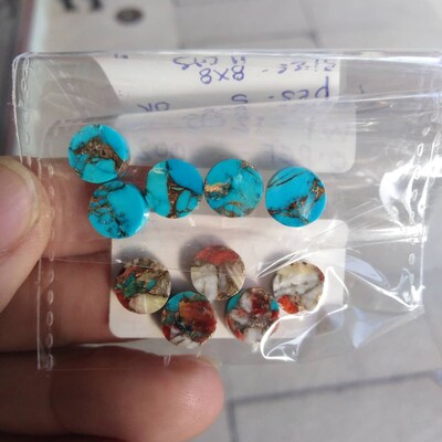 Mohave Copper Blue Turquoise Tablet Shape Flat Back Calibrated Loose ...