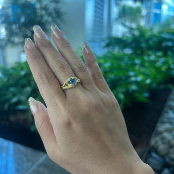 925 Sterling Silver Ouroboros Ring, Snake Silver Ring, Onyx Snake ...