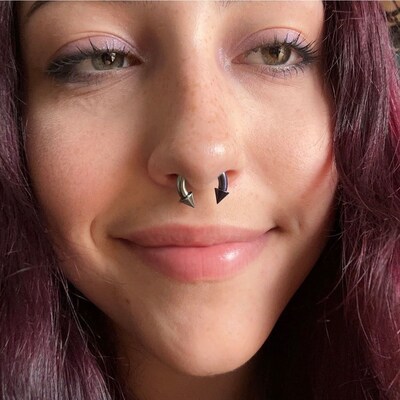 Half DARK PURPLE / SILVER 4G, 5G, 6G, 7G, 8G, 10G, or 12G Anodized Astm ...