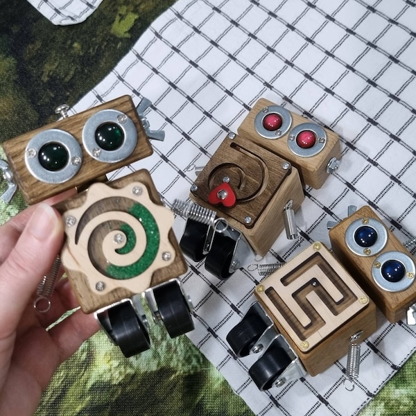 Student Cute Gift Handmade Wooden Robot , Sculpture, Quirky Decor ...