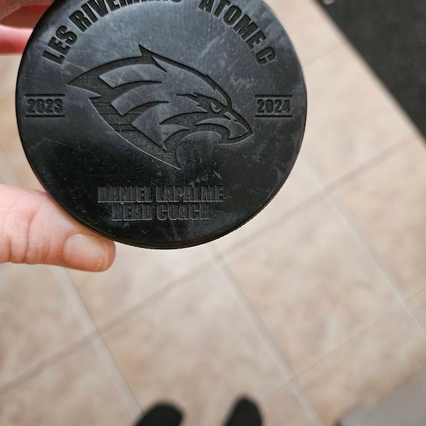 Custom Engraved Hockey Puck, Year End Player Coach Gift, Team Logo ...