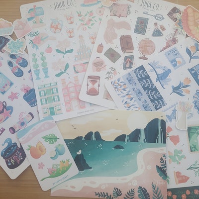 Golden State California Floral Aesthetic Sticker Sheet for Bullet ...