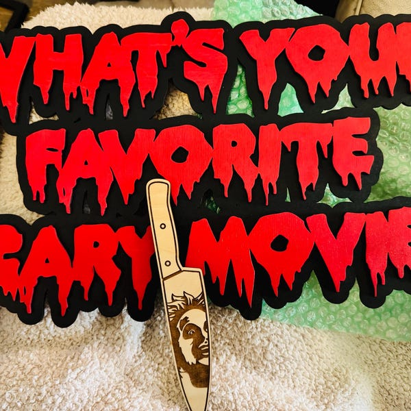 What's Your Favorite Scary Movie Sign: Ghostface Scream Quote, Horror ...