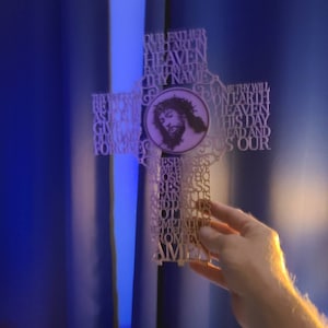 Modern Lord's Prayer Our Father christian or Catholic Circle With Cross ...
