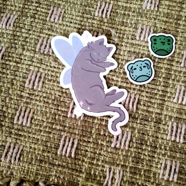Fairy Cat Stickers | Original Vinyl Sticker | Glossy Water-resistant ...