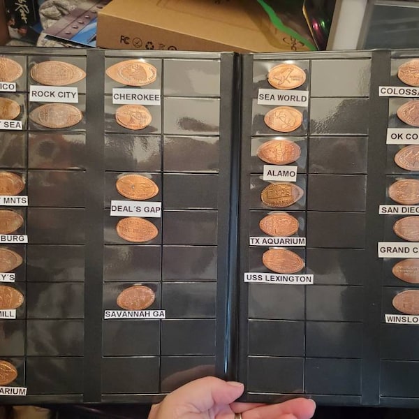 Large Elongated / Pressed Penny Book Holds 144 Coins - Etsy