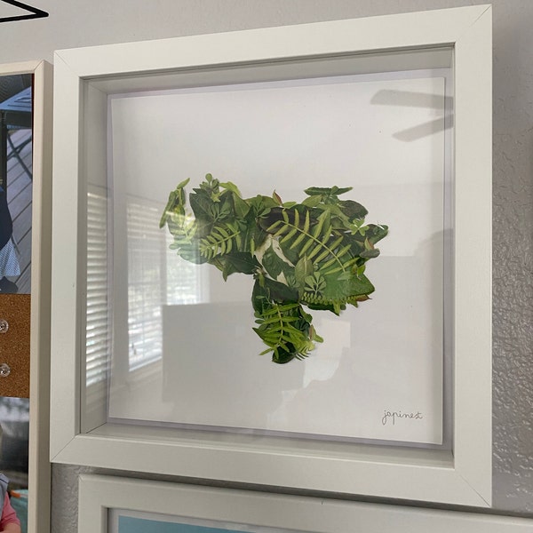 Venezuela, Venezuela Art, Map of Venezuela Made With Green Leaves ...
