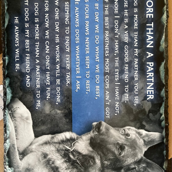 Personalized Police K9 Memorial Slate Plaque: Dog Dedication Gift - Etsy
