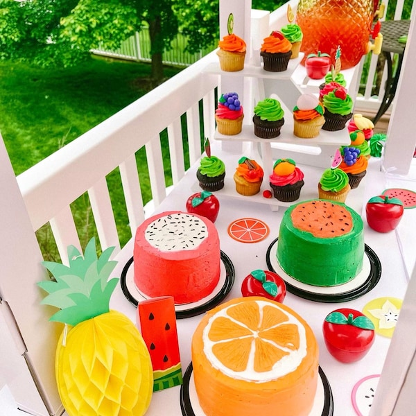 Fruit Fondant Cake Topper,grapes, Orange,bananas,apple,peach,strawberry ...