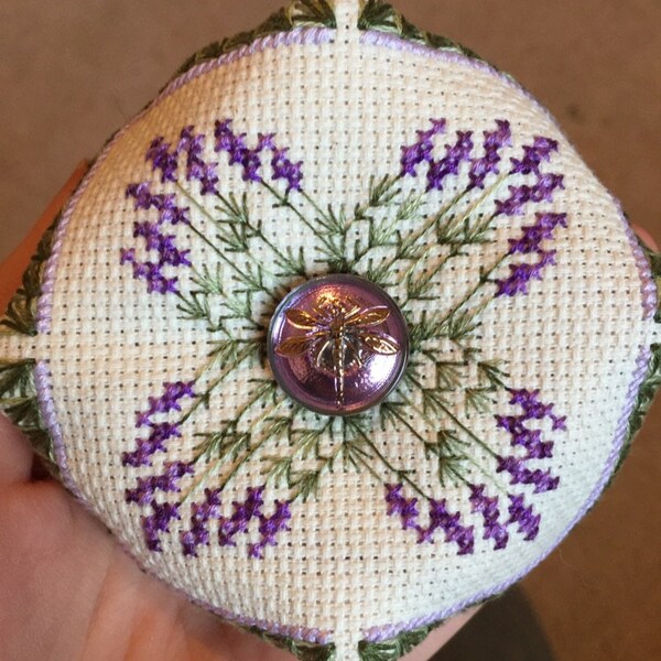 Lavender Bouquet Biscornu Cross Stitch Pattern, Instant Download - Etsy