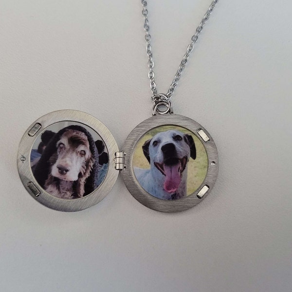 Pet Locket Necklace Custom Pet Photo Locket - Locket Necklaces With 2 ...