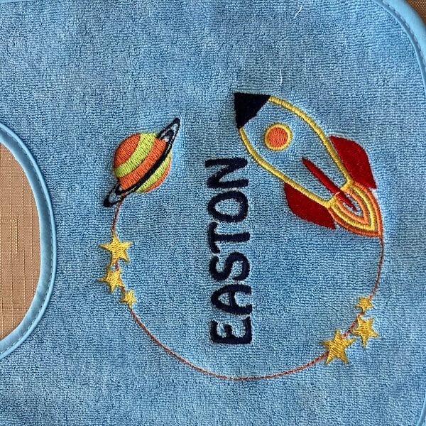 Rocket Digital Machine Embroidery Design Custom Name Space Rocket ...