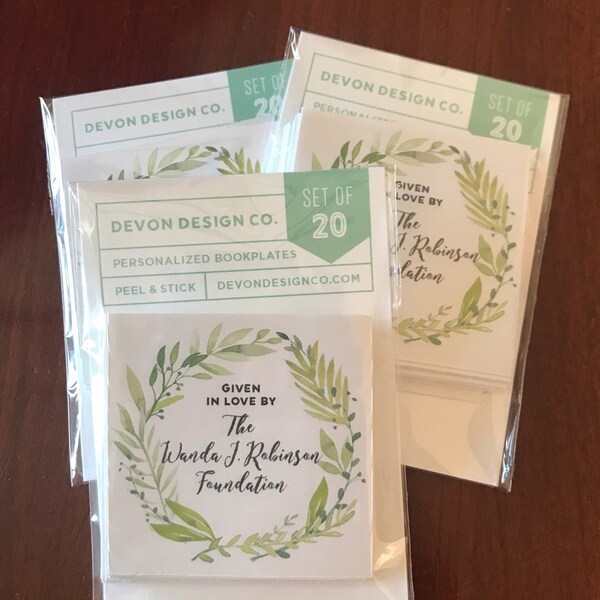 Custom Book Labels, Custom Bookplate Stickers, 2 Inch Set of 20, Book ...