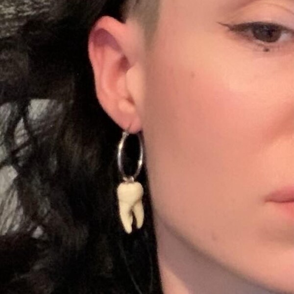 Gothic Teeth Earrings, Dangling Human Tooth, Handmade Molars, Oddities ...