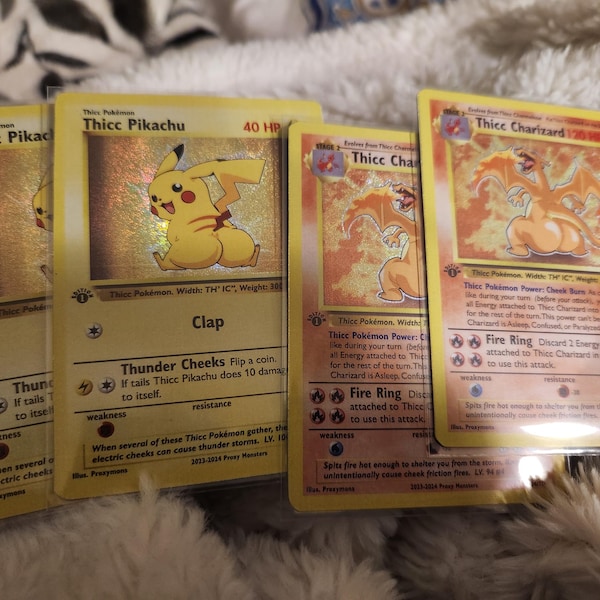 Custom-made Thicc Pikachu Card - Etsy