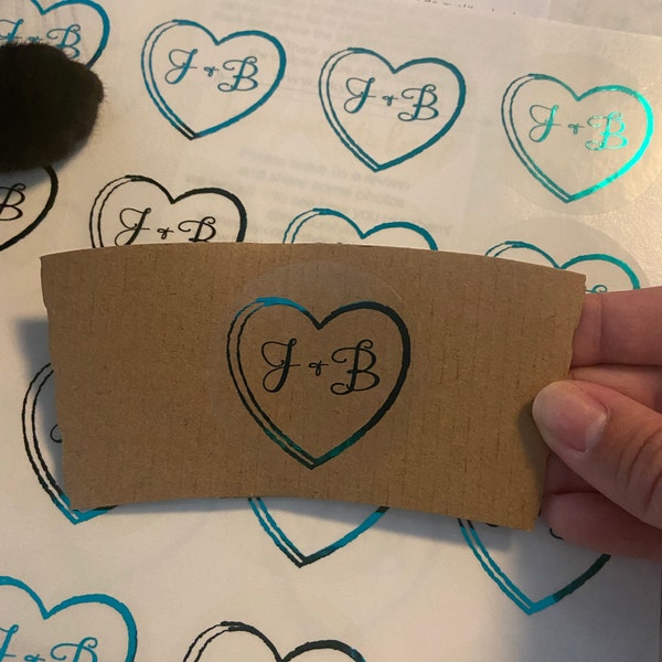 Personalized Wedding Stickers, Wedding Favor Stickers, Heart Stickers ...